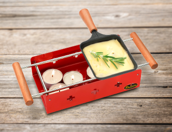 Raclette-Öfeli für unterwegs «TWINY CHEESE» rot